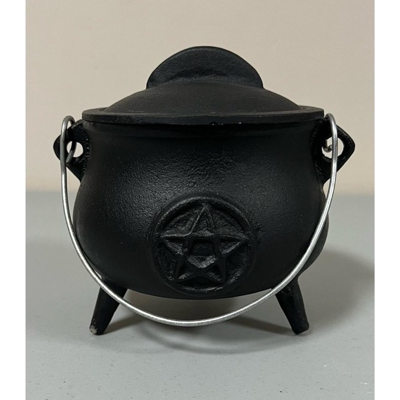 Accents | Black Cast Iron Pentagram Wicca Wiccan Witch Magick Cauldron ...
